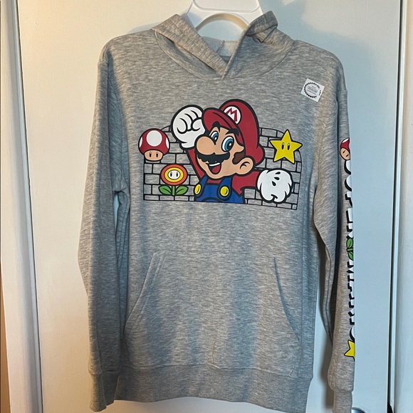 Nintendo | Shirts & Tops | Nintendo Gray Super Mario Hoodie | Poshmark